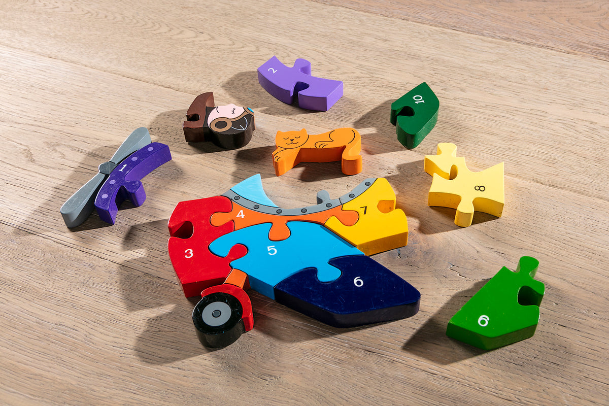 Number Plane Jigsaw Puzzle | Wooden Jigsaw Puzzles | Alphabet Jigsaws