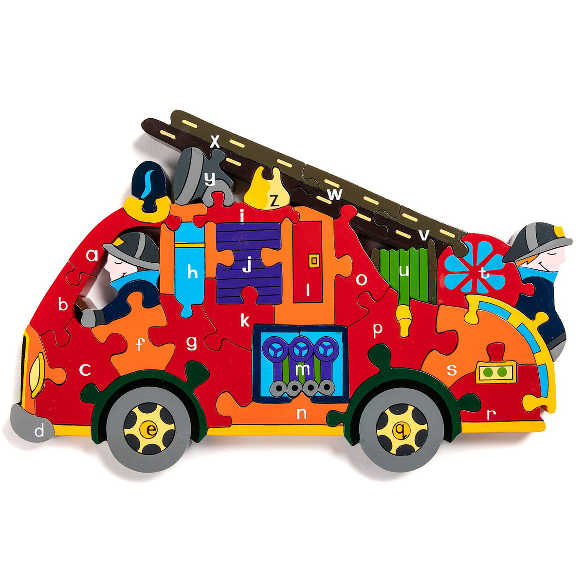 Alphabet Fire Engine - Wooden Alphabet Puzzle | Alphabet Jigsaws